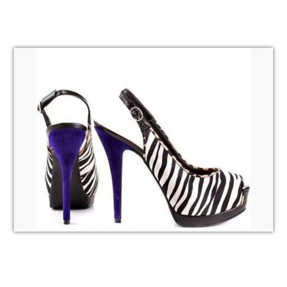 Guess | Shoes | Guess Zebra Glenisa Slingback Pumps Platform Zibra ...